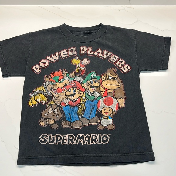 Nintendo | Shirts & Tops | Super Mario Bros Power Players Logo Black ...
